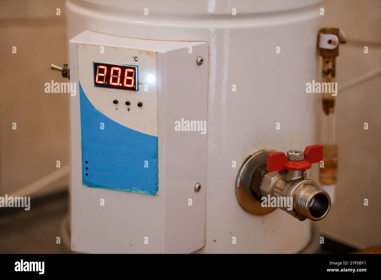 Digital temperature indicator on electrical hi-res stock photography ...