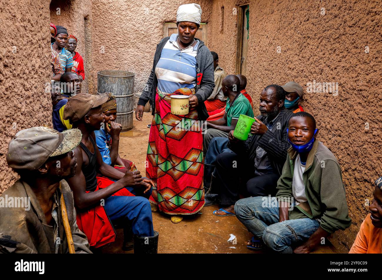 Village bar where sorghum beer is served in northern Rwanda Stock Photo ...