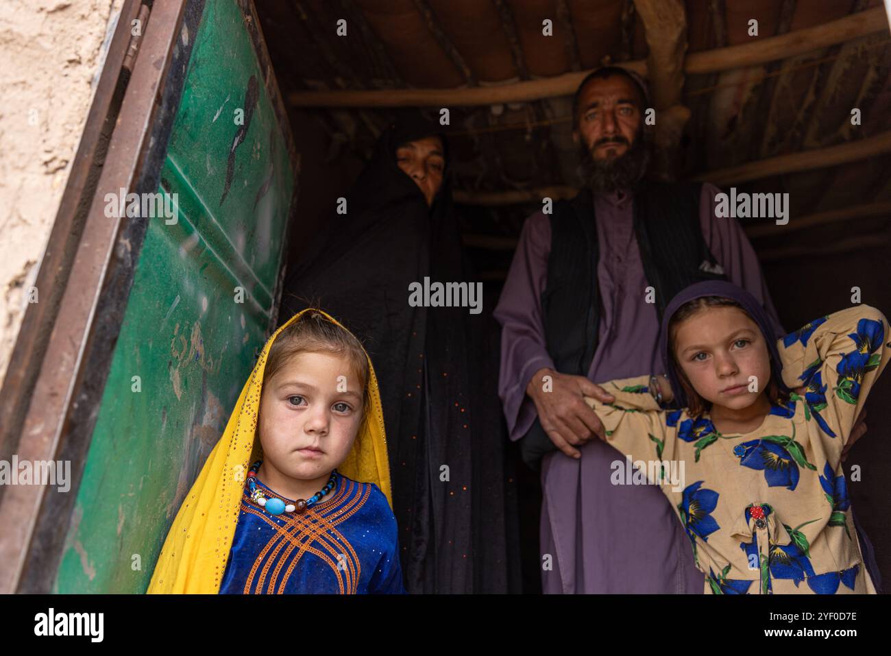 A family in the Internally Displaced Persons camp of Herat province ...