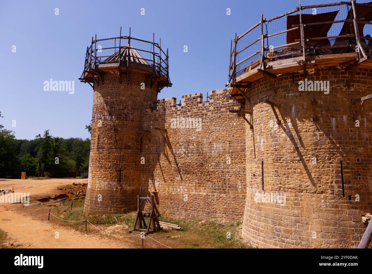 Guedelon Castle, medieval-site. Construction of a castle, using the ...