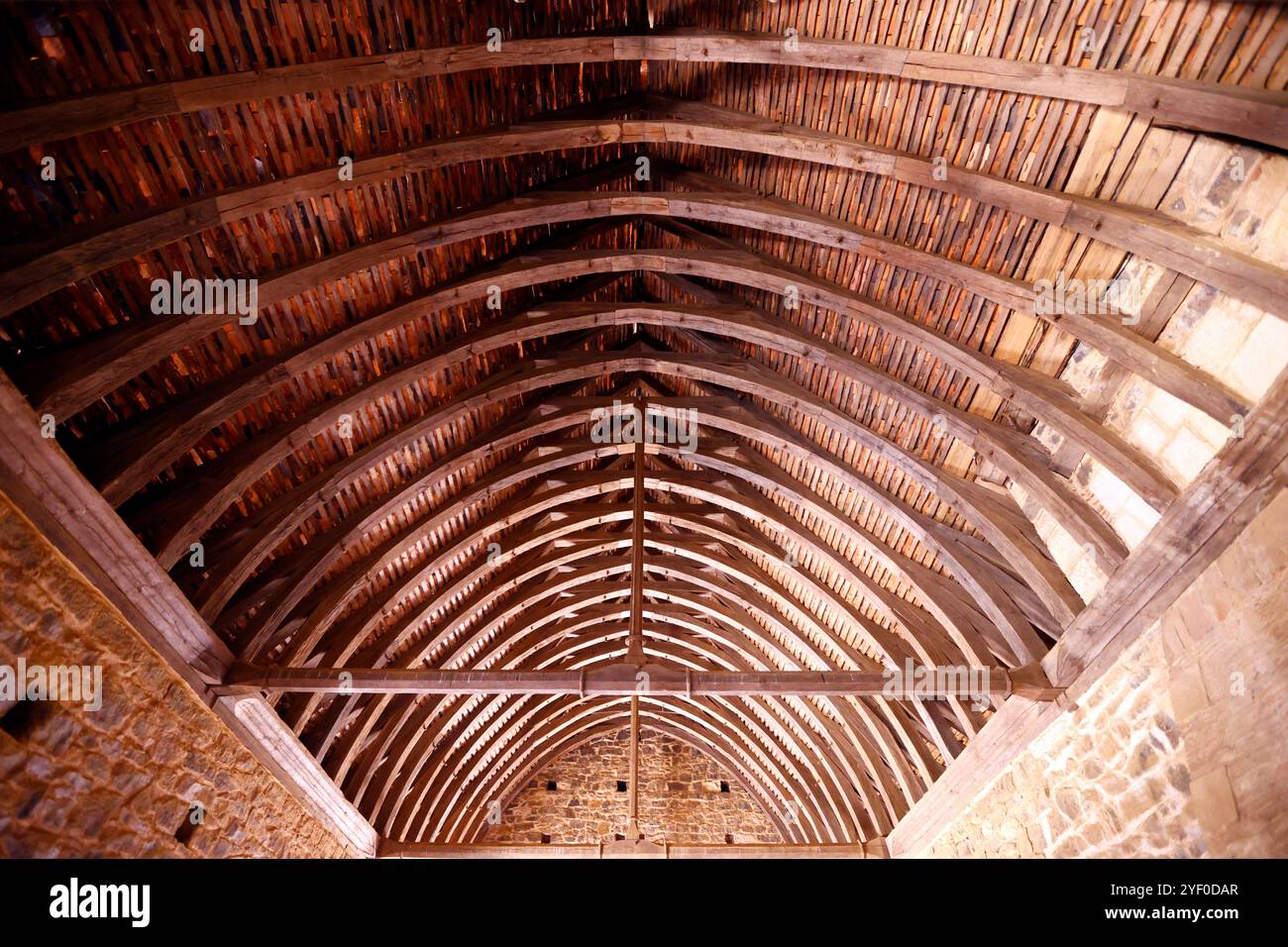 Guedelon Castle, medieval-site. Construction of a castle, using the ...