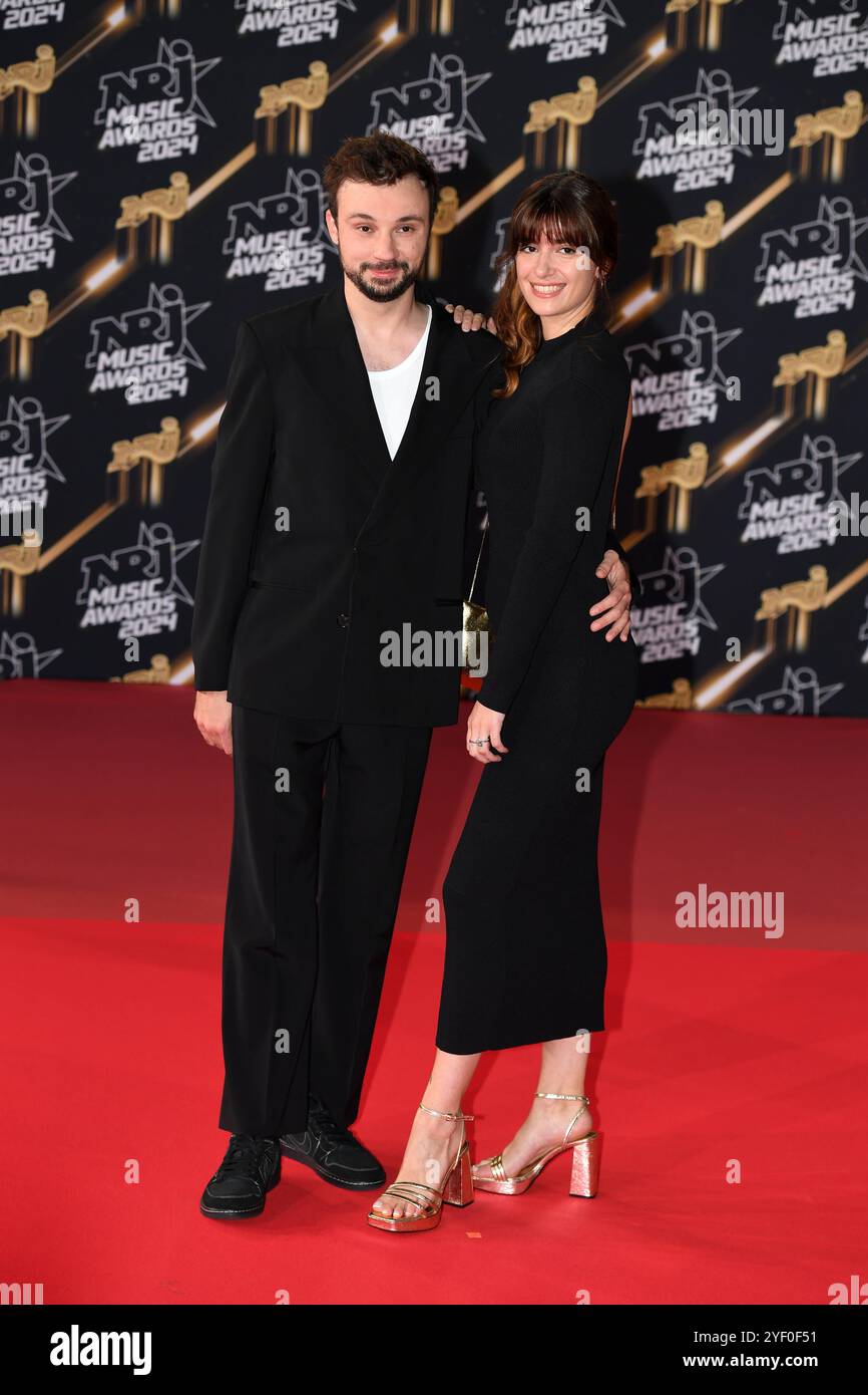 Cannes, Cannes. 01st Nov, 2024. CANNES, Tom Villa, Marion Dupont attends the 26th NRJ Music ...