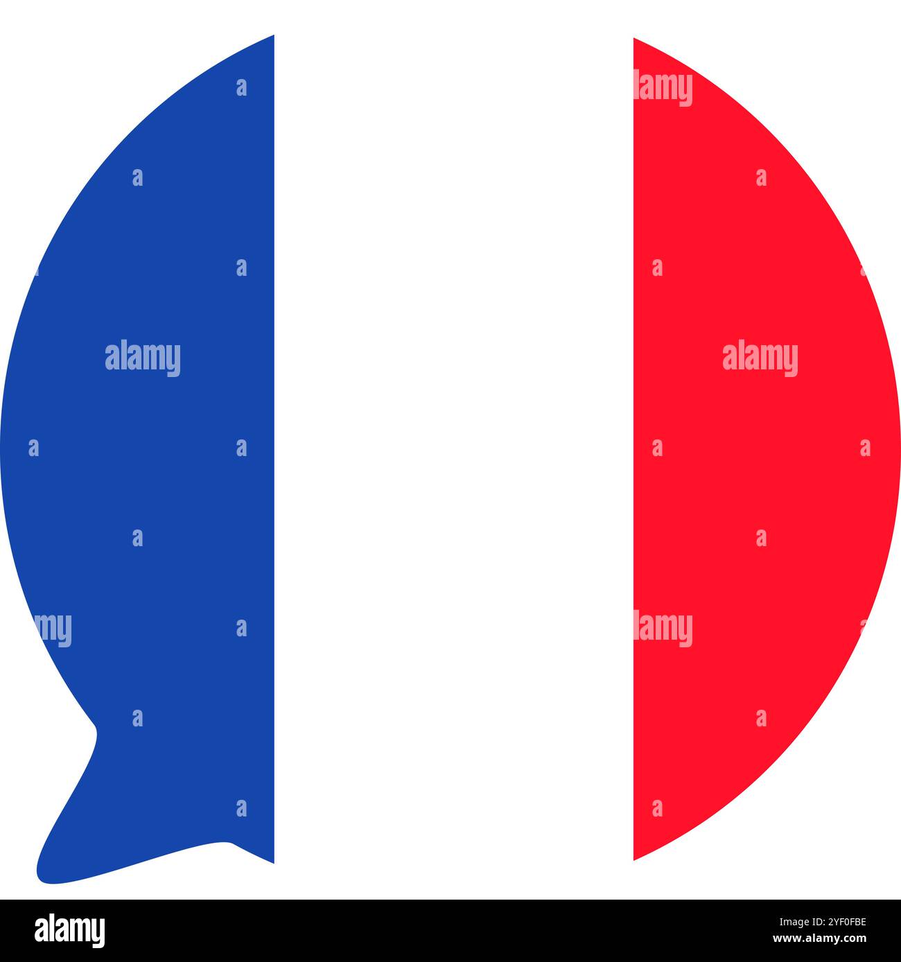A vibrant vector illustration of a speech bubble in colors of French ...
