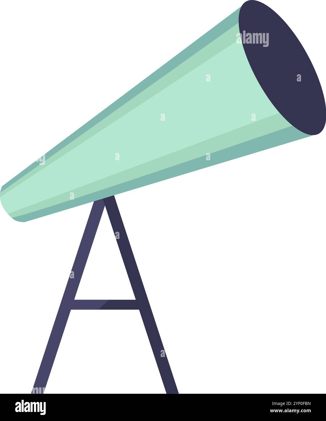 Vector telescope element in a cartoon style. Wonders of the cosmos ...