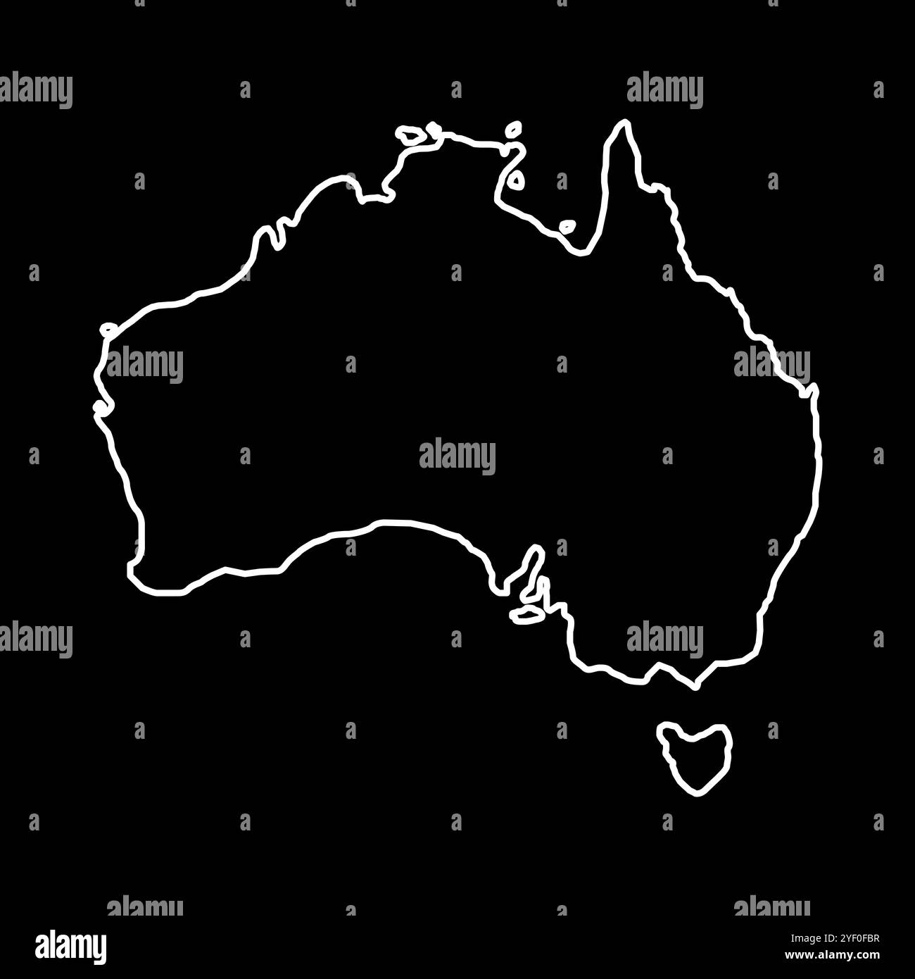 Australia map outline silhouette. Black and white concept. vector ...