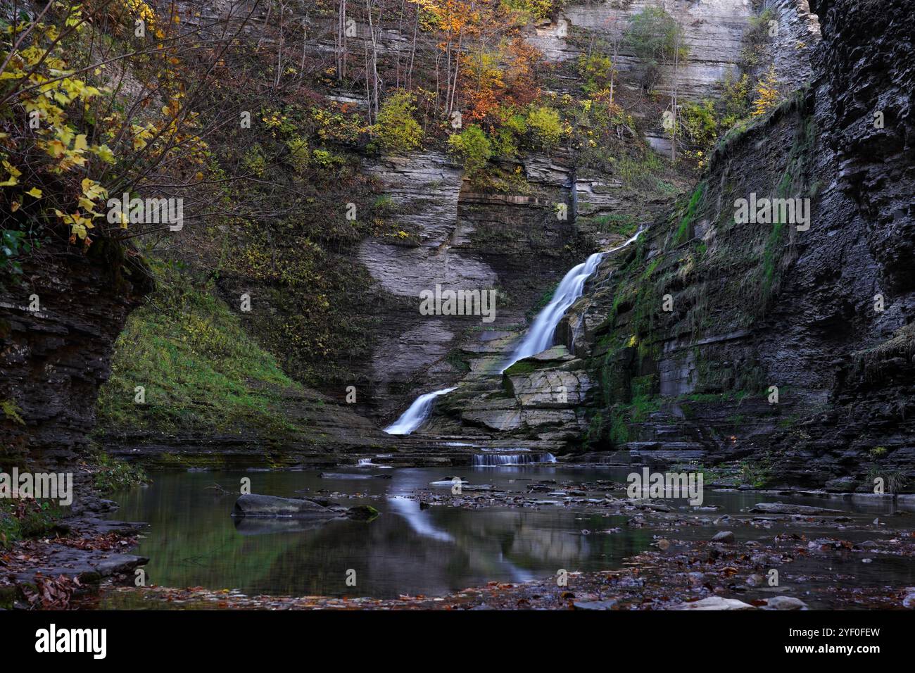 Autumn view of Lucifer Falls in Robert H Treman State Park Stock Photo ...