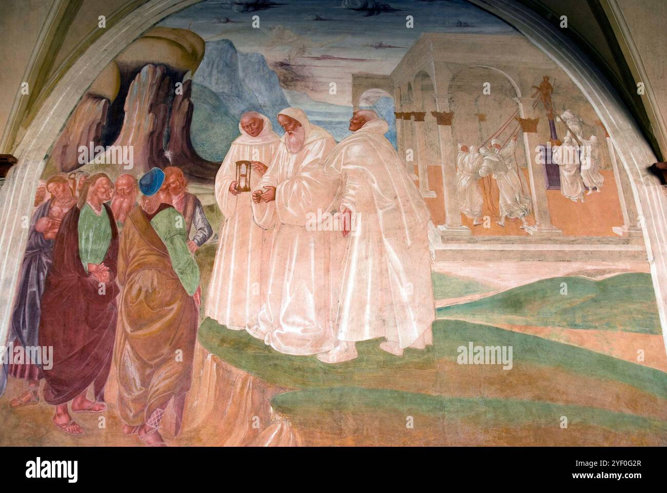 Stories of Saint Benedict of Monte Oliveto Maggiore cycle of frescoes ...