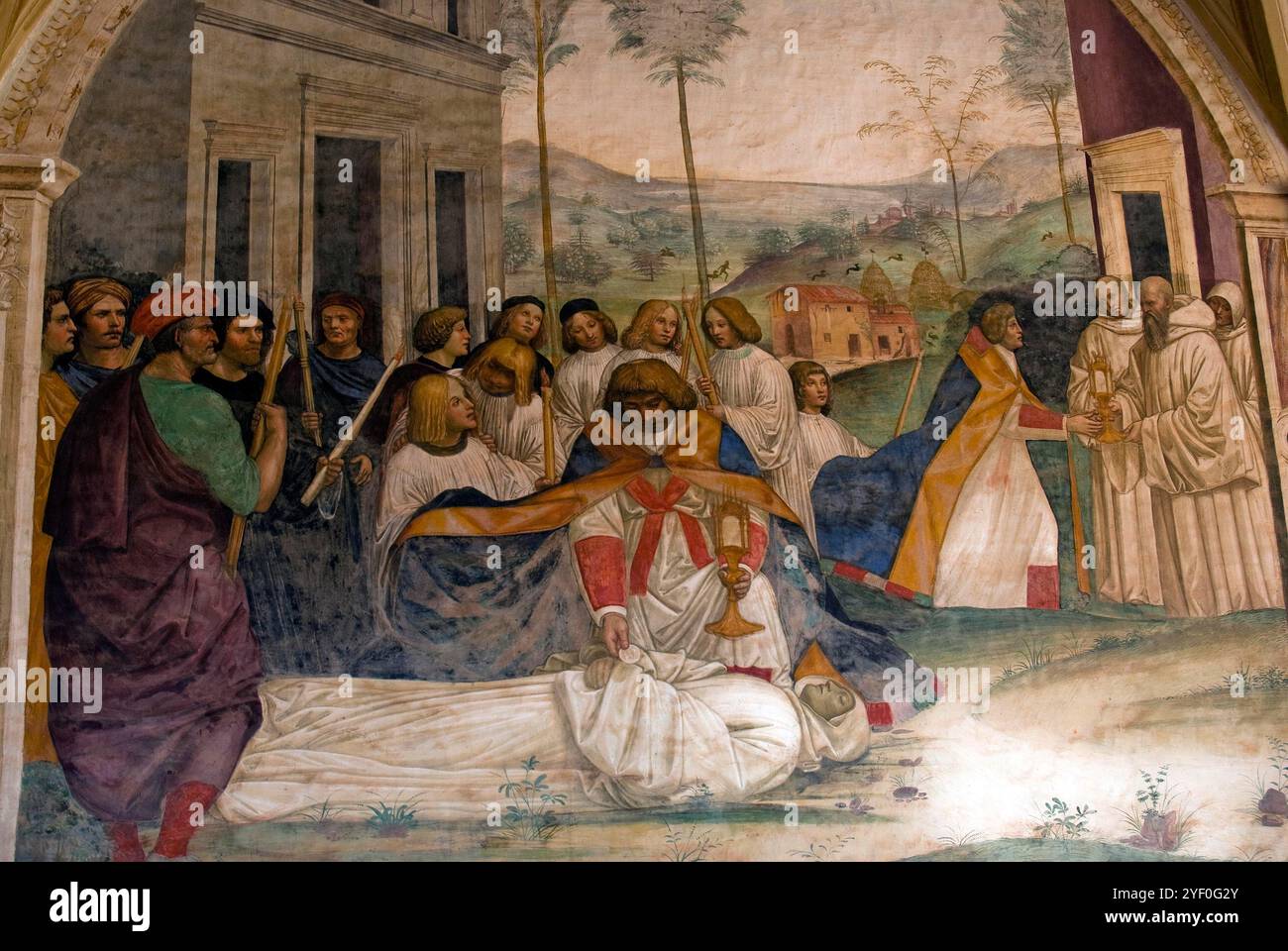 Stories of Saint Benedict of Monte Oliveto Maggiore cycle of frescoes ...