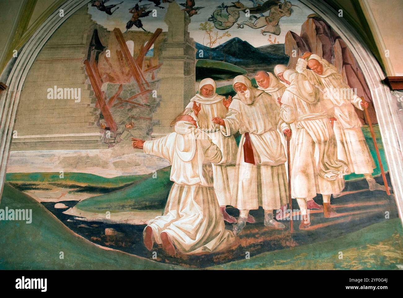 Stories of Saint Benedict of Monte Oliveto Maggiore cycle of frescoes ...
