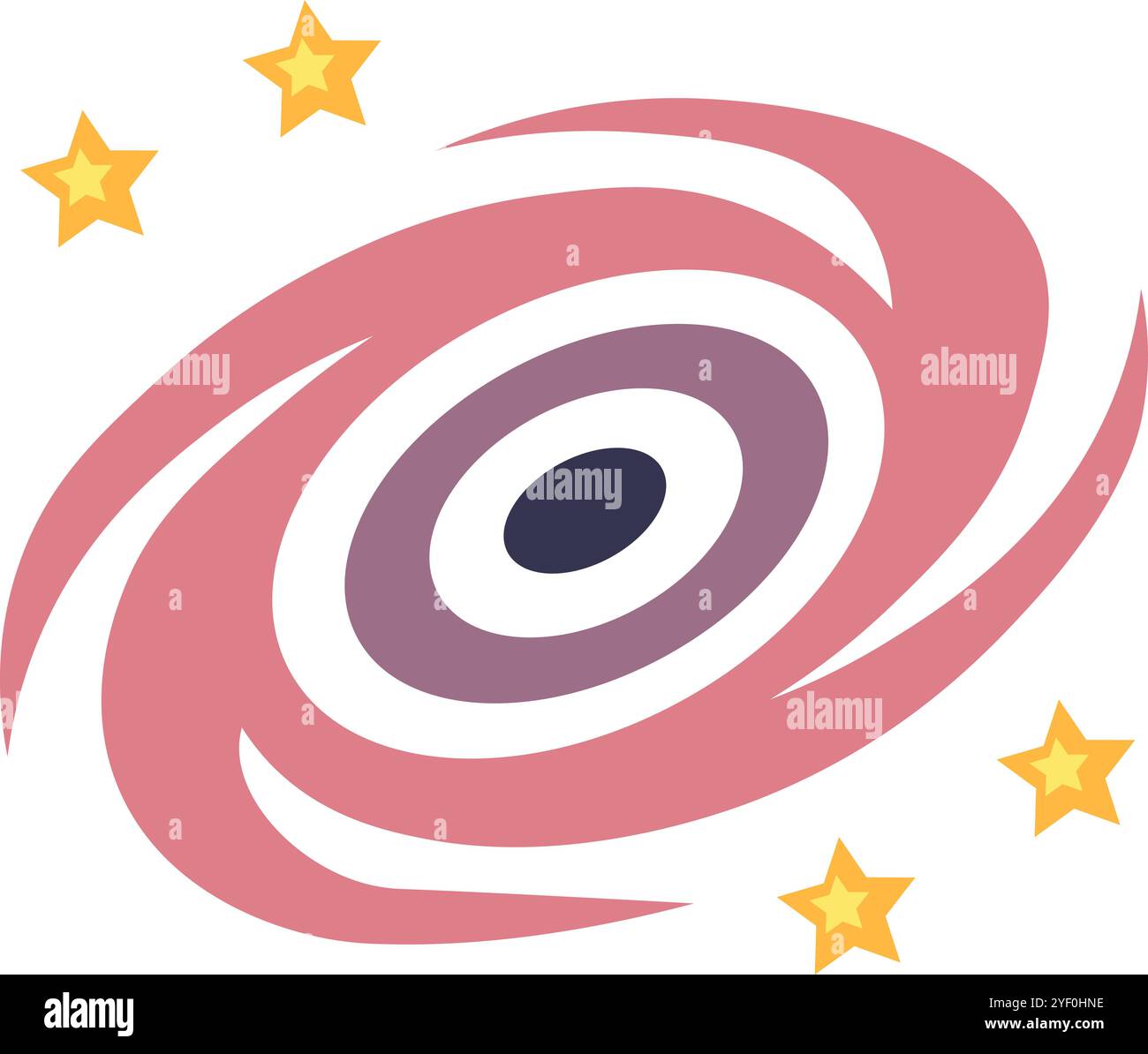 A spiral galaxy abstract vector element in a cartoon style. Wonders of ...