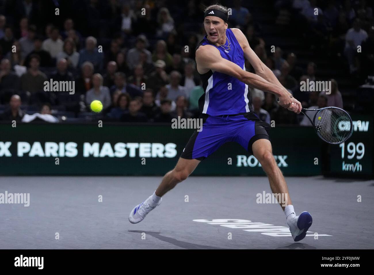 Germany's Alexander Zverev returns to Denmark's Holger Rune during the ...