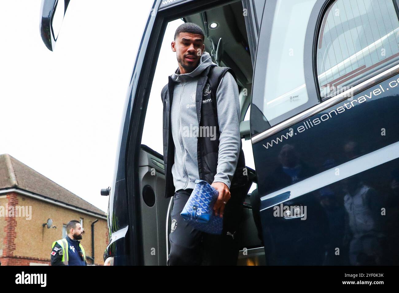 Ashley Fletcher of Blackpool arrives at EMS Priestfield Stadium prior ...