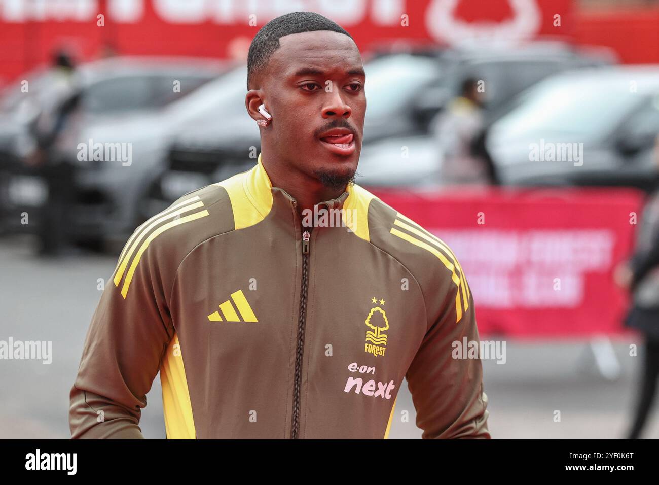 Callum Hudson-Odoi of Nottingham Forest arrives during the Premier ...