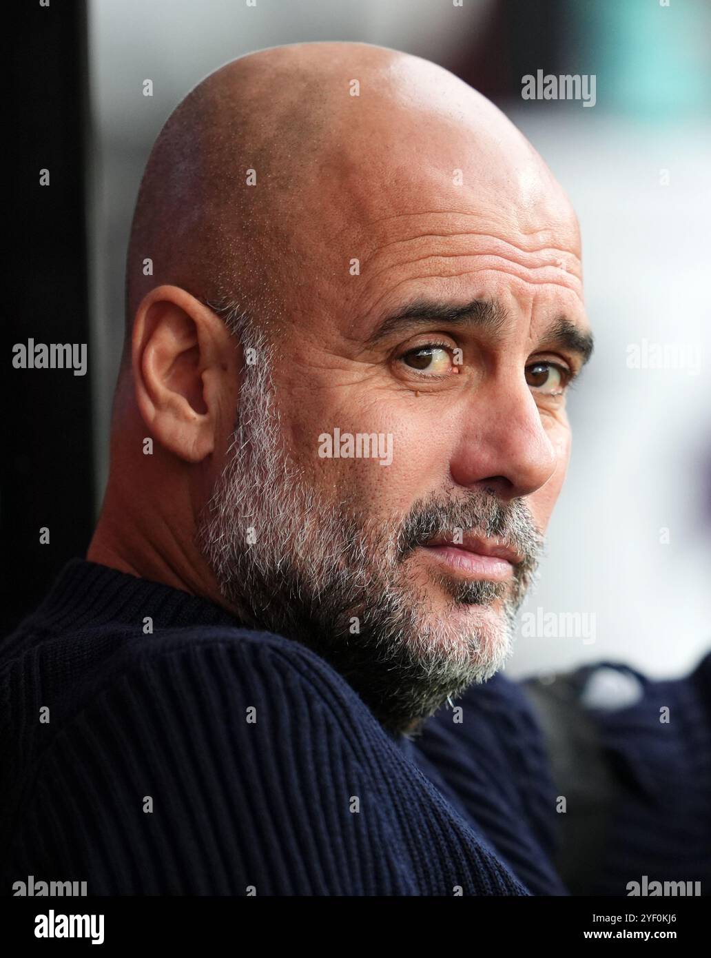 Manchester City manager Pep Guardiola before the Premier League match ...