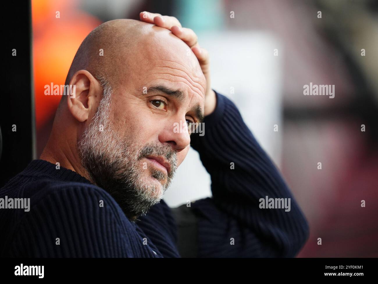 Manchester City manager Pep Guardiola before the Premier League match ...