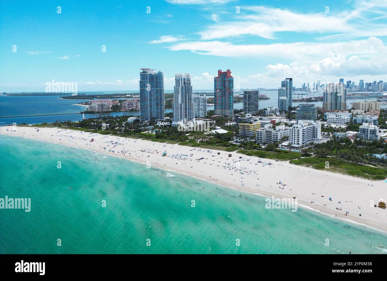 Aerial view of South Pointe Park. Miami Beach. Florida. USA. Summer ...