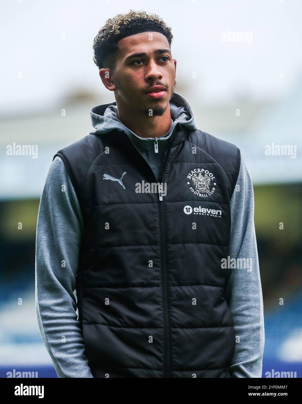 Jordan Lawrence-Gabriel of Blackpool arrives at EMS Priestfield Stadium ...