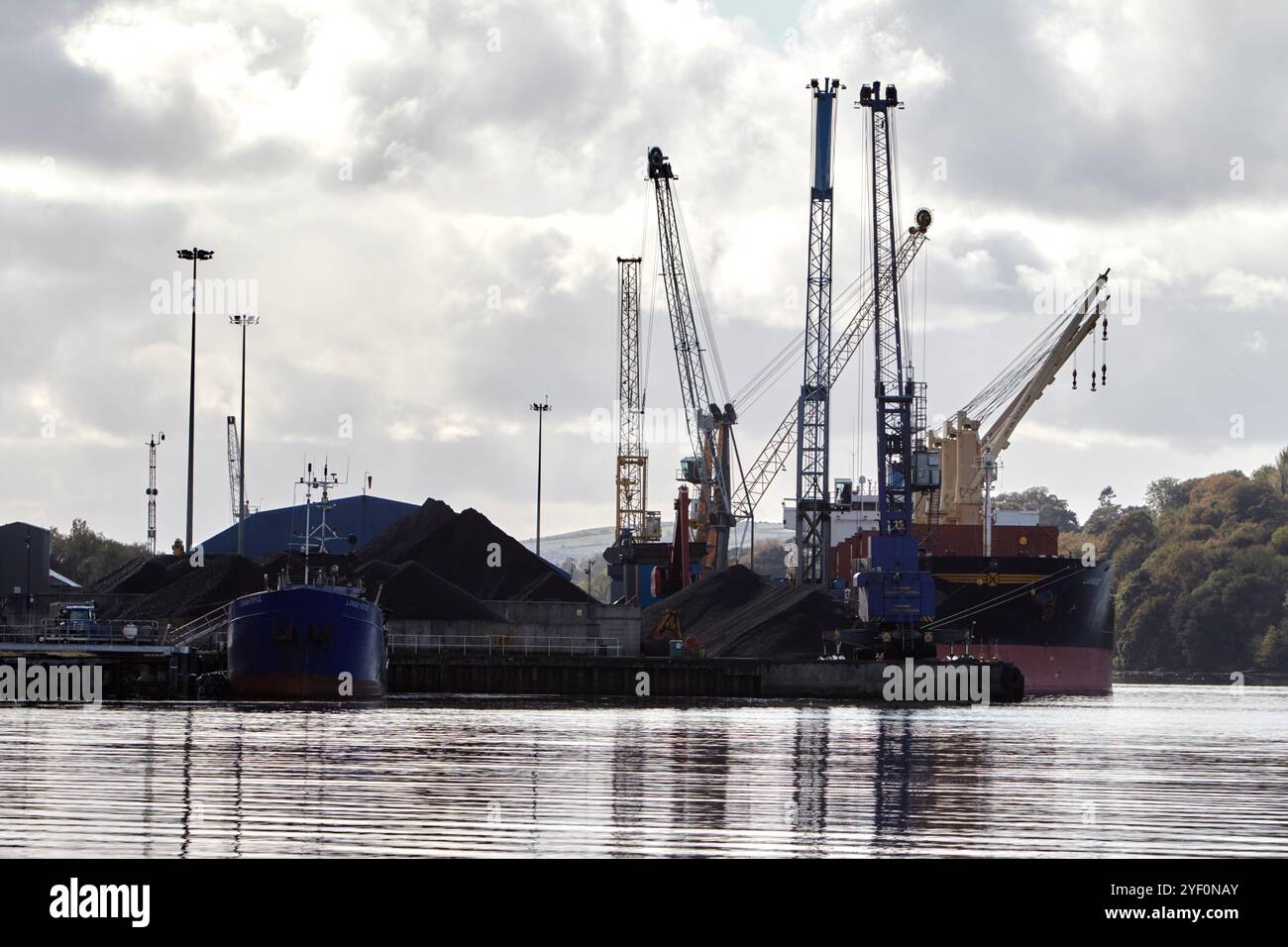 coal dock and unloading ship at londonderry derry port strathfoyle ...