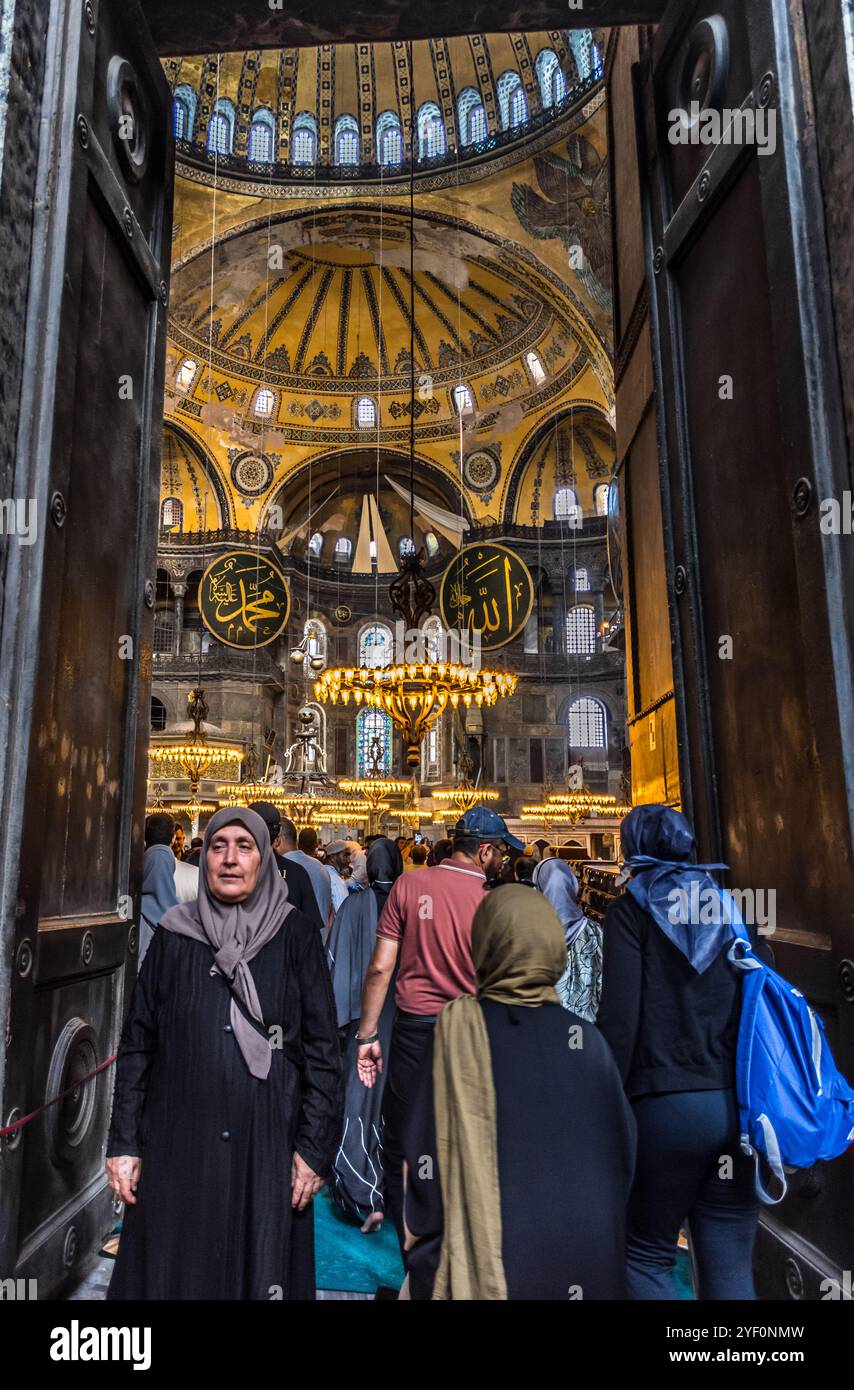 Hagia Sophia's Dome Interior Imperial Gate Entrance and Nave with ...
