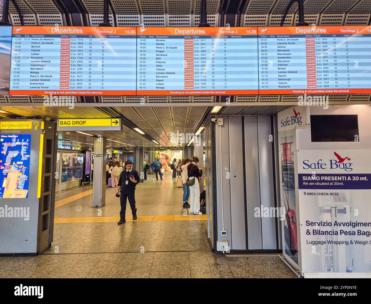 Italy, Milan, Malpensa Airport Terminal 2, Silvio Berlusconi Airport ...