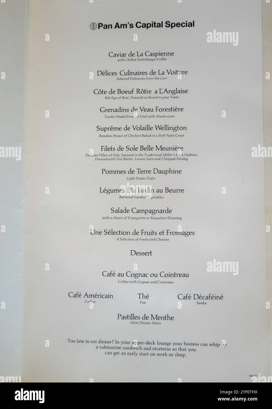 1973 menu hi-res stock photography and images - Alamy