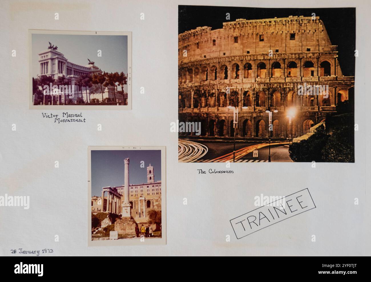 Scrapbook of the Colosseum postcard and snapshots of the forum from Pan ...