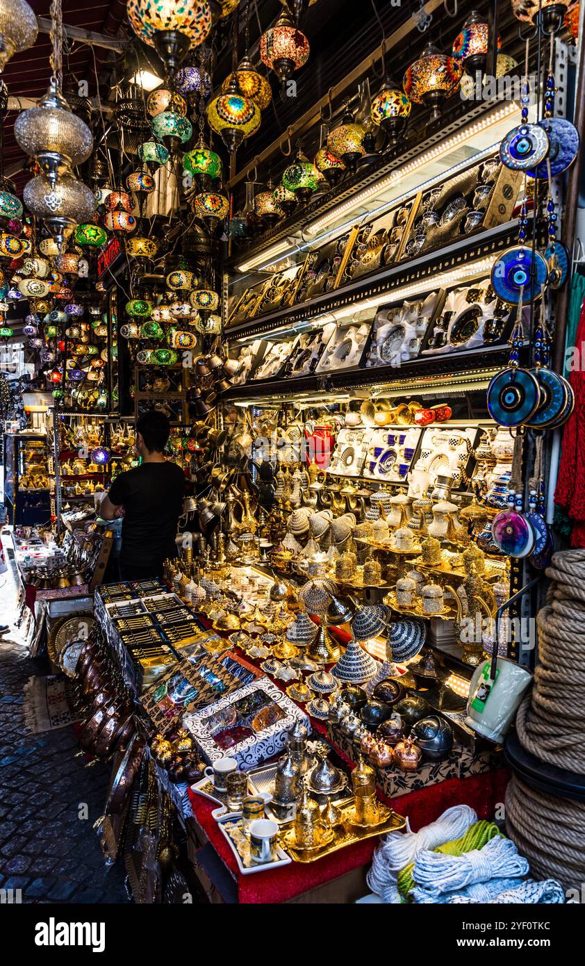 Egyptian Spice Market and Side Street Markets in Istanbul, Turkey Stock ...