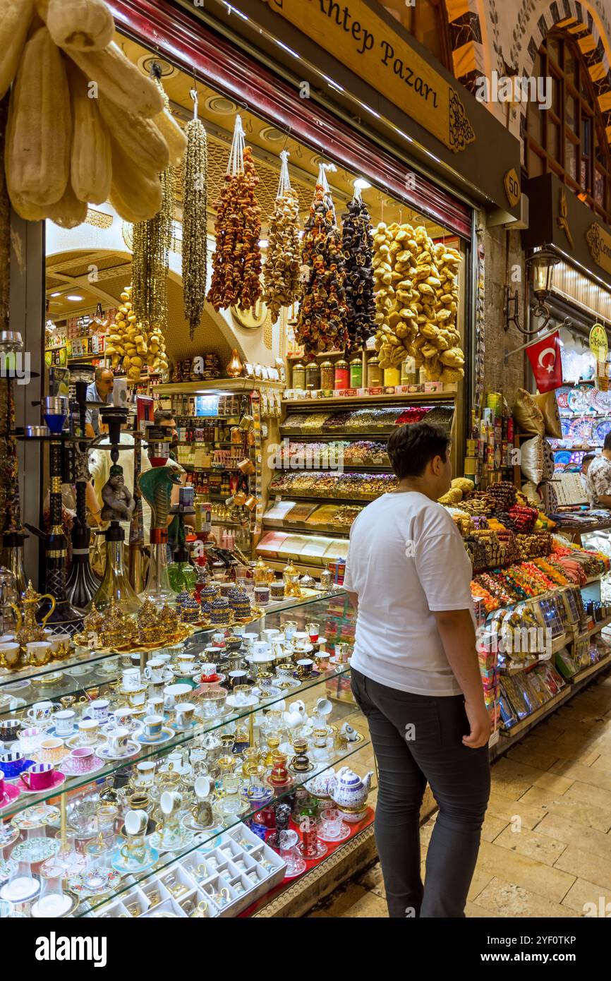 Egyptian Spice Market and Side Street Markets in Istanbul, Turkey Stock ...