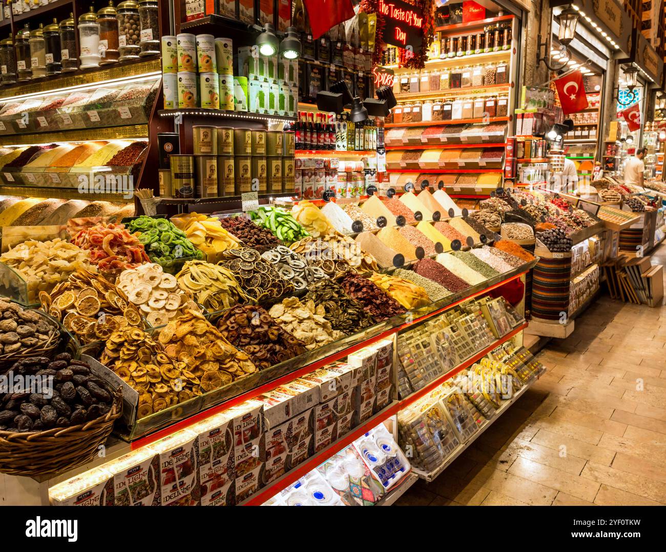 Egyptian Spice Market and Side Street Markets in Istanbul, Turkey Stock ...