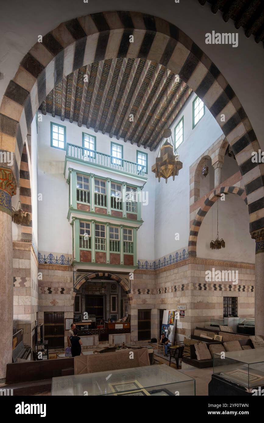 interior, Madrasa al-Jaqmaqiyya, Damascus, Syria, dated 1421, now the ...
