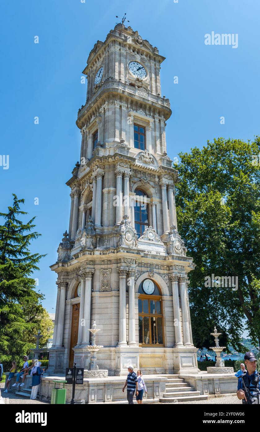 Dolmabahce Palace's Clock Tower in Istanbul, Turkey Stock Photo - Alamy