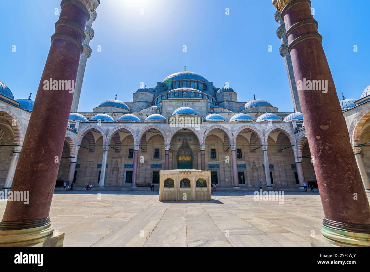 Suleymaniye Mosque Courtyard Entrance in Istanbul, Turkey Stock Photo ...