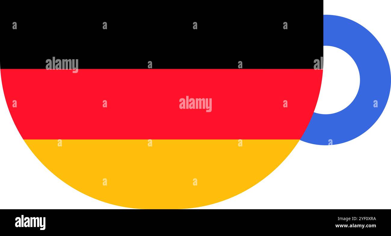 A vibrant vector illustration of a cup in colors of German flag in a ...