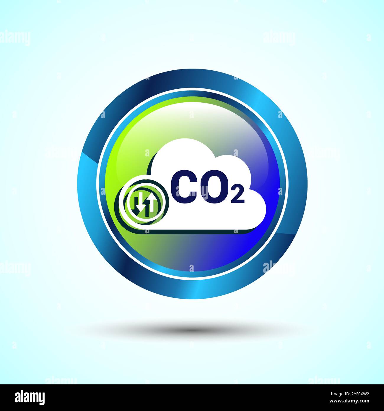 Carbon dioxide icon design illustration, Reduce co2 gas icon, Blue ...