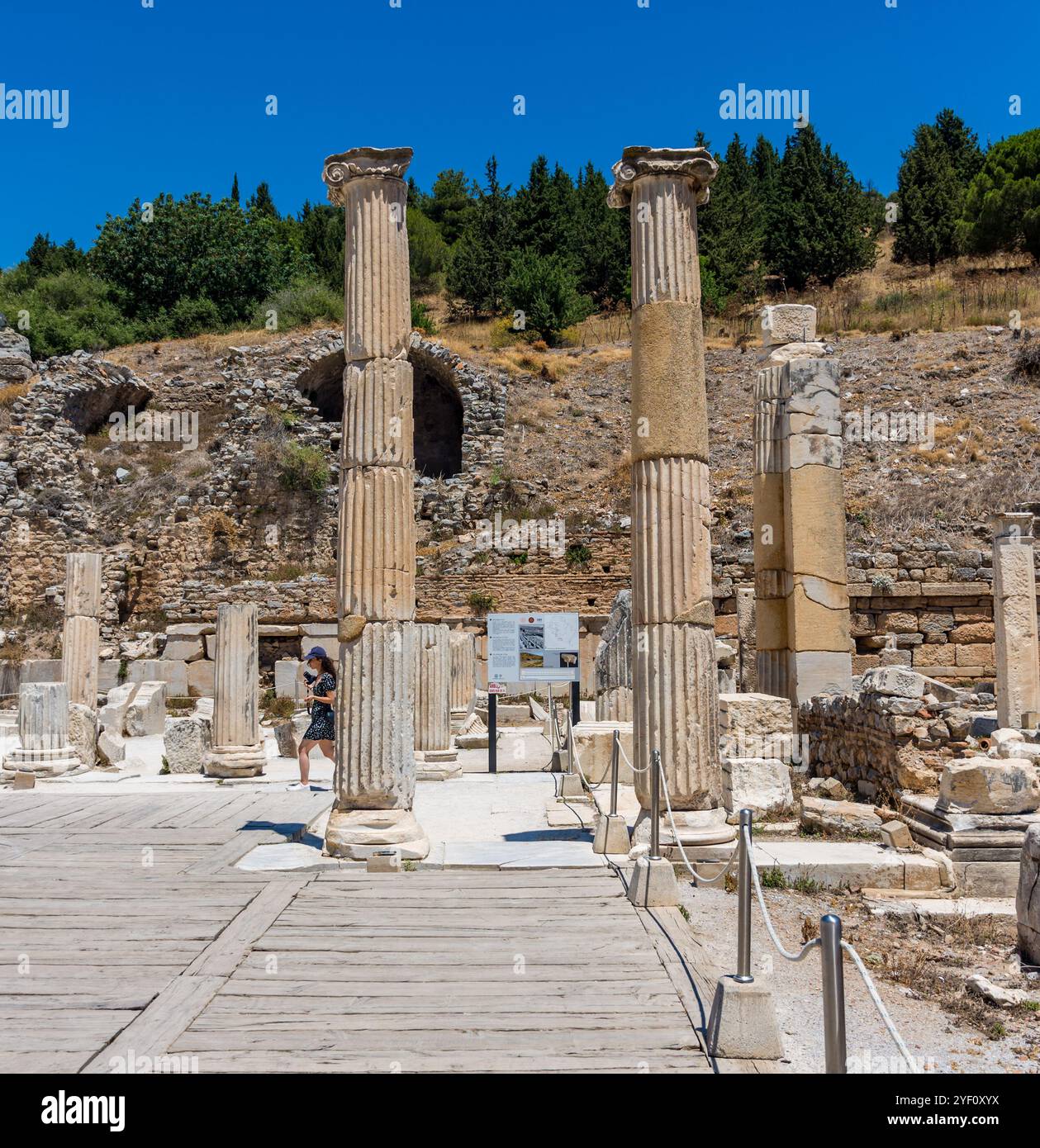 The Basilica Stoa in the Ancient Greek City Of Ephesus, Turkey Stock ...