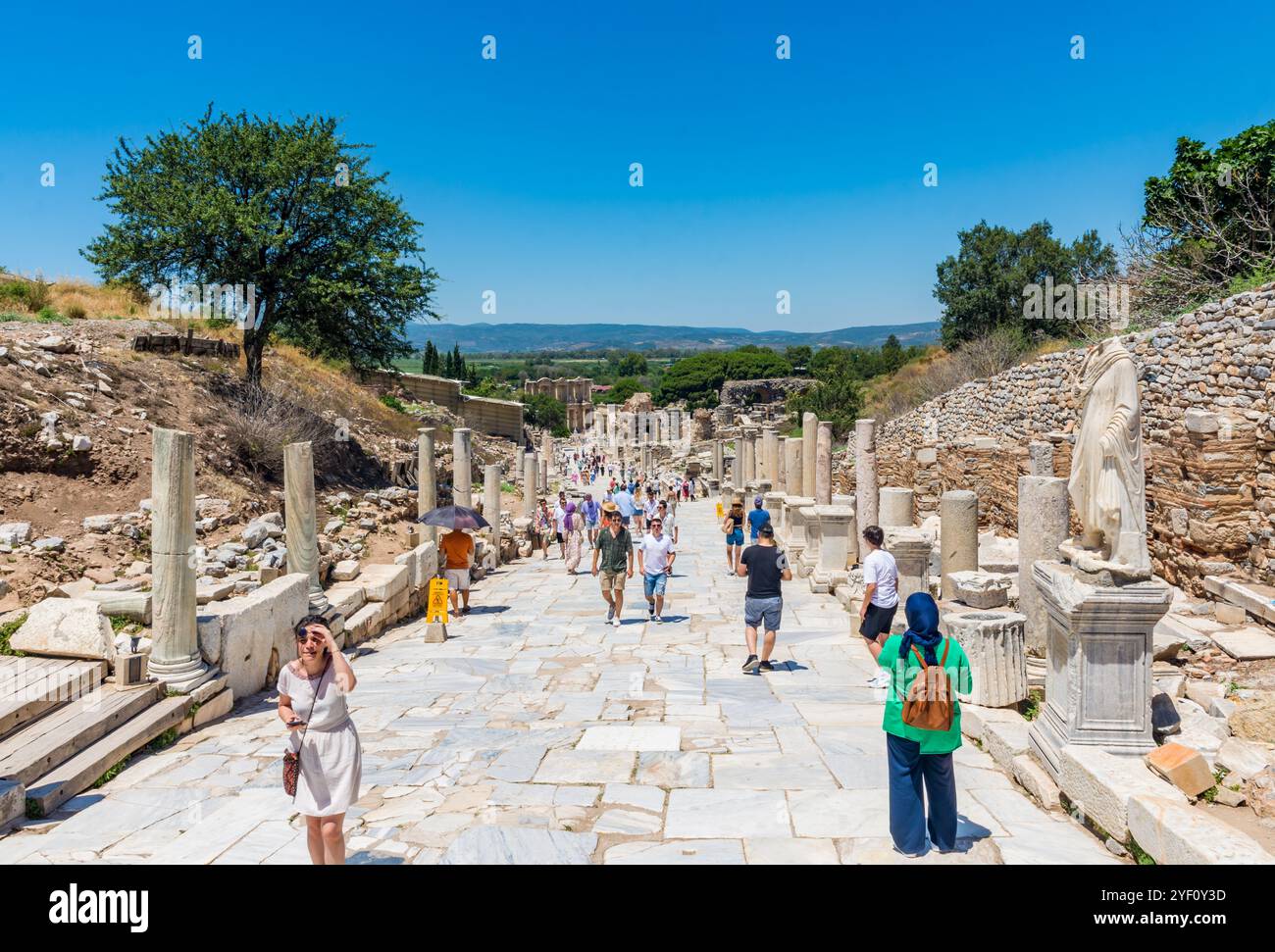 Curetes Street in the Ancient Greek City Of Ephesus, Turkey Stock Photo ...