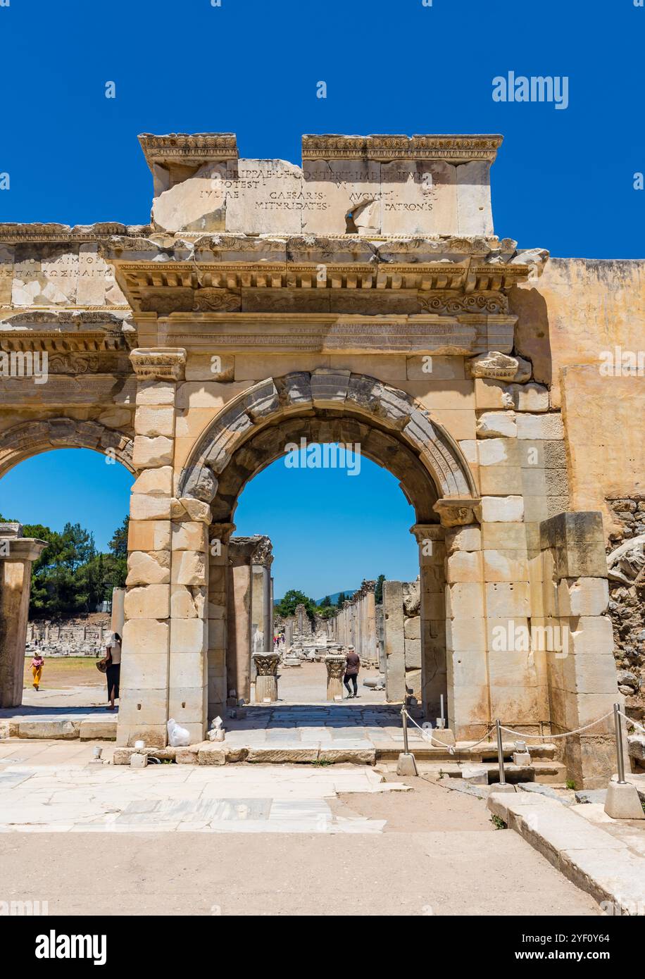 4th century BC Gate of the Agora in the Ancient Greek City Of Ephesus ...