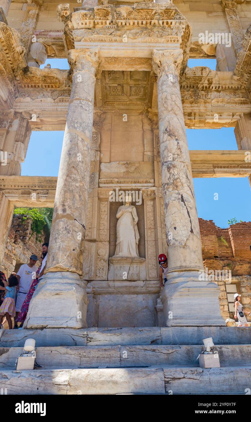 Statue of Arete Virtue at the Library of Celsus in the Ancient Greek ...