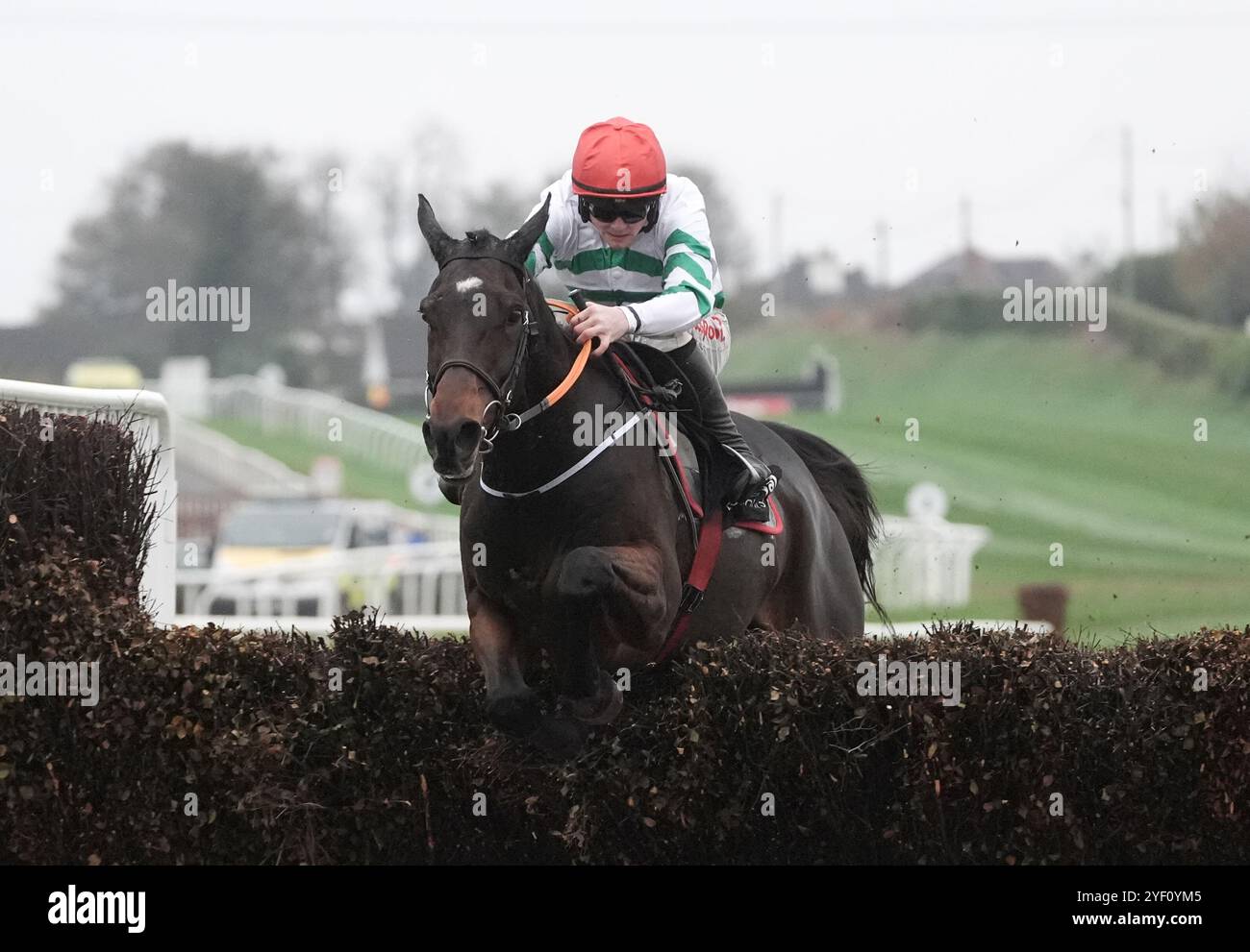 Found A Fifty ridden by Sam Ewing clears the last before going on to ...