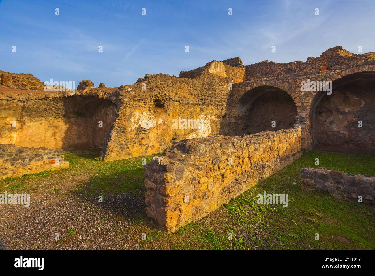 Ancient ruins of Pompei city, Naples, Italy. View of ancient city of ...