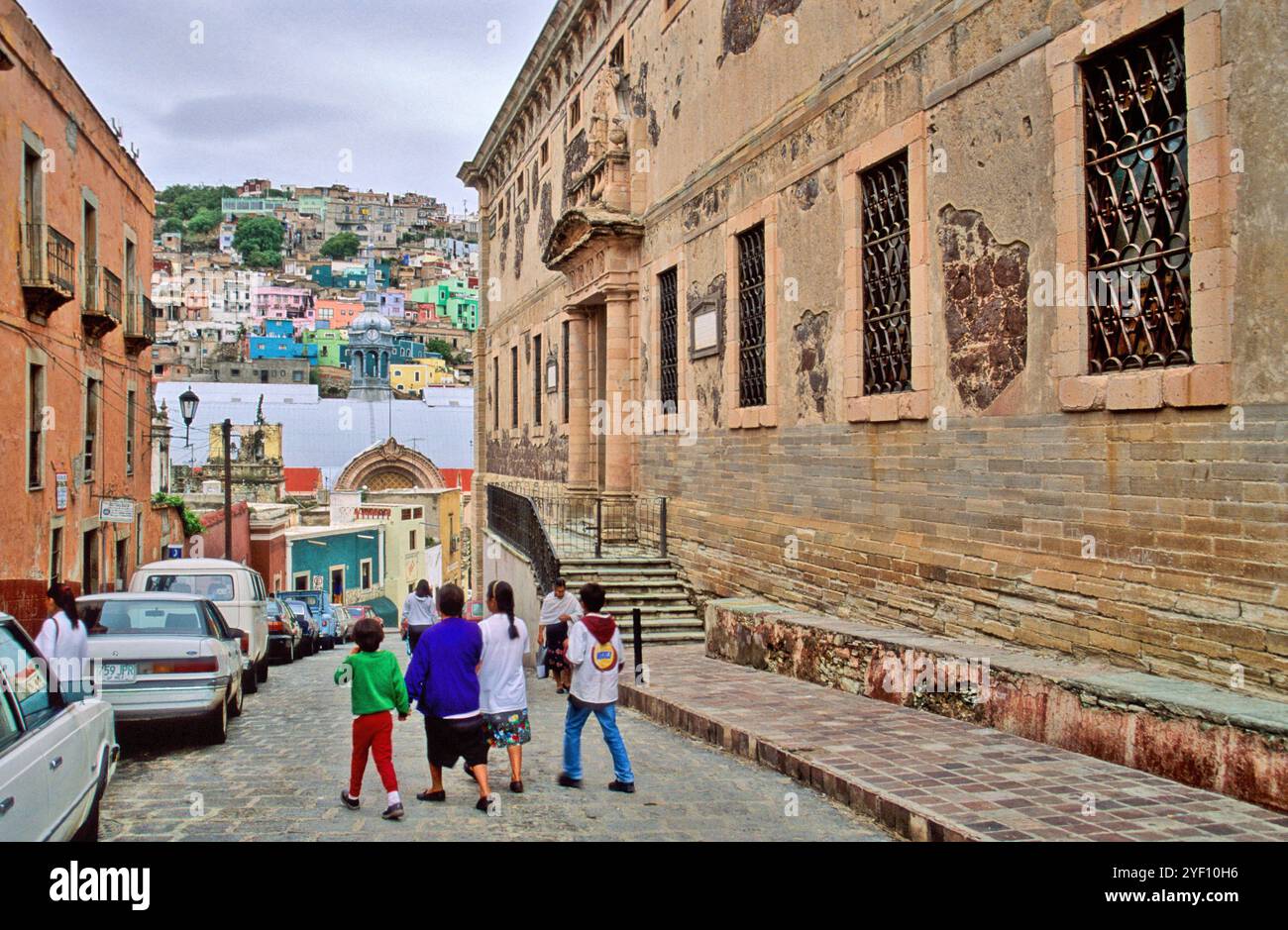 Alhondiga de Granaditas on right, Calle Mendizabol, Guanajuato, Mexico ...