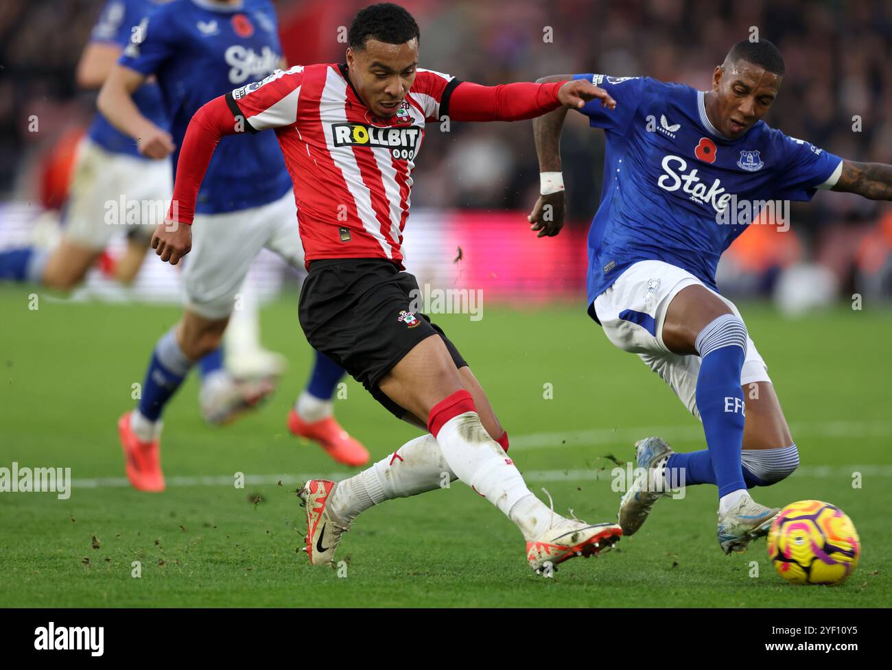 Southampton's Cameron Archer shoots at goal during the Premier League ...