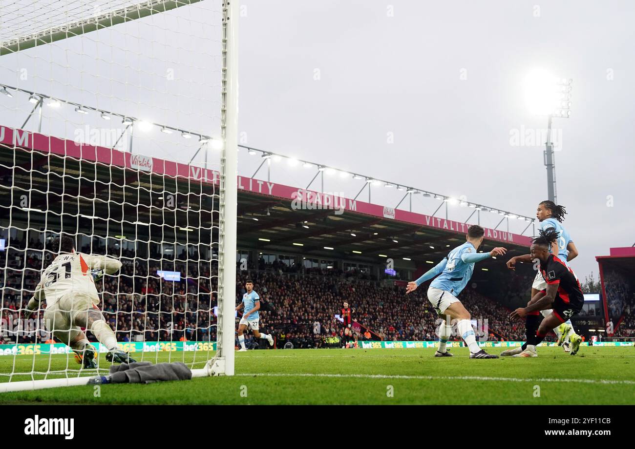 Bournemouth's Antoine Semenyo scores their side's first goal of the ...