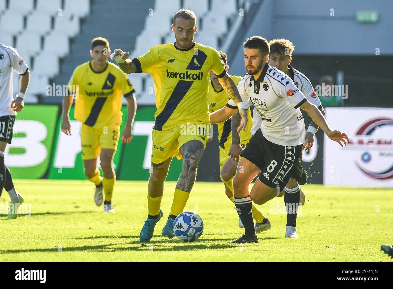 Antonio Palumbo (Modena) against Adam Nagy (Spezia) during Spezia ...