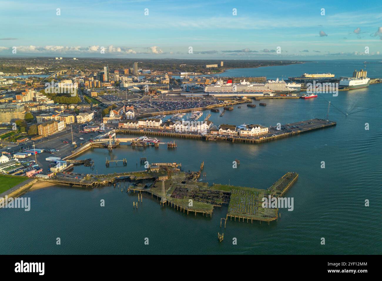 Aerial view of the ABP Port of Southampton which includes the Red ...