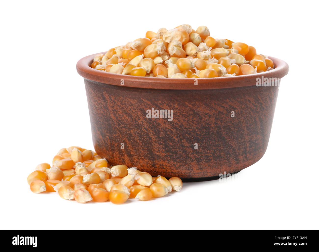 Fresh corn kernels in bowl isolated on white Stock Photo - Alamy