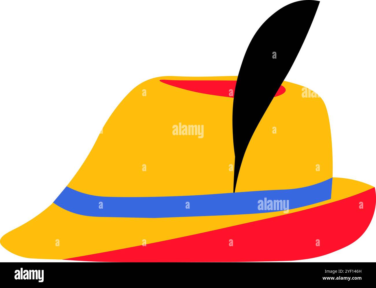 A vibrant vector illustration of a Bavarian hat in colors of German ...