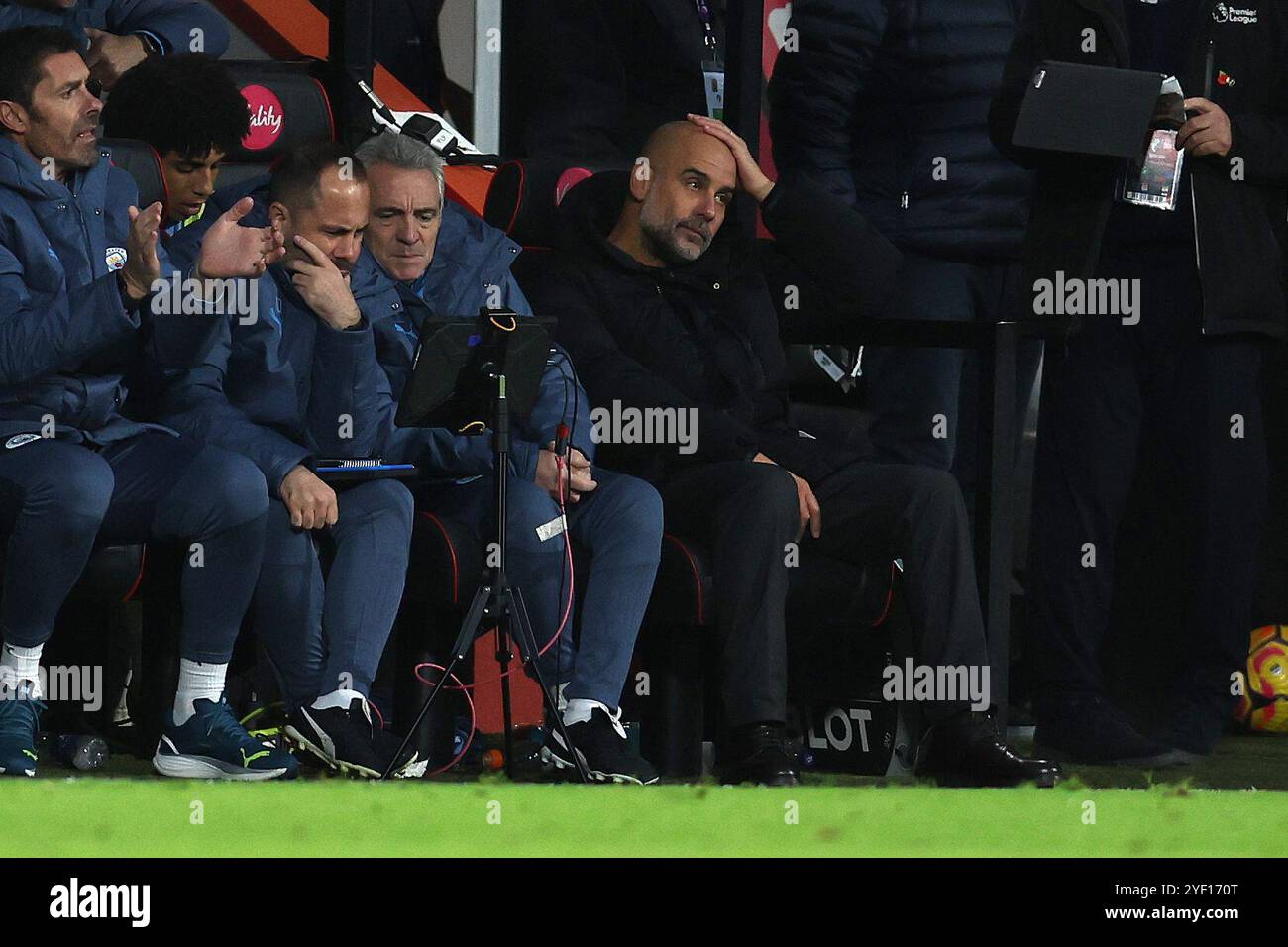 Bournemouth, UK. 2nd Nov, 2024. Pep Guardiola, head coach of Manchester ...