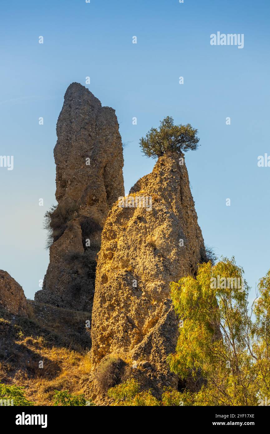 A picturesque view of the abandoned, old mountain town of Craco, built ...