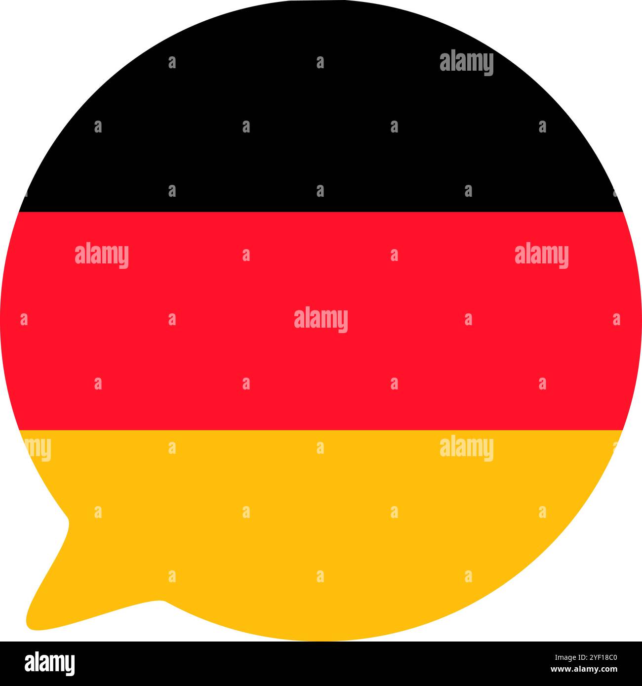 A vibrant vector illustration of a speech bubble in colors of German ...